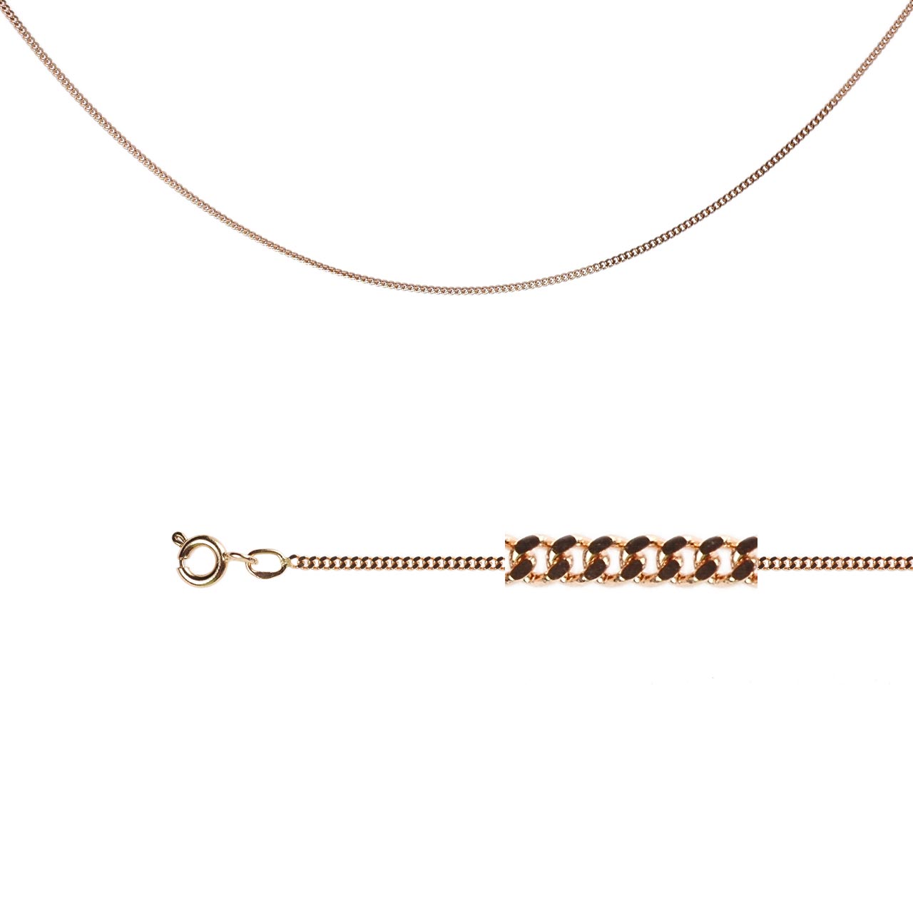Rose gold chains & 925 silver chains | Rose gold curb chain | Golden ...