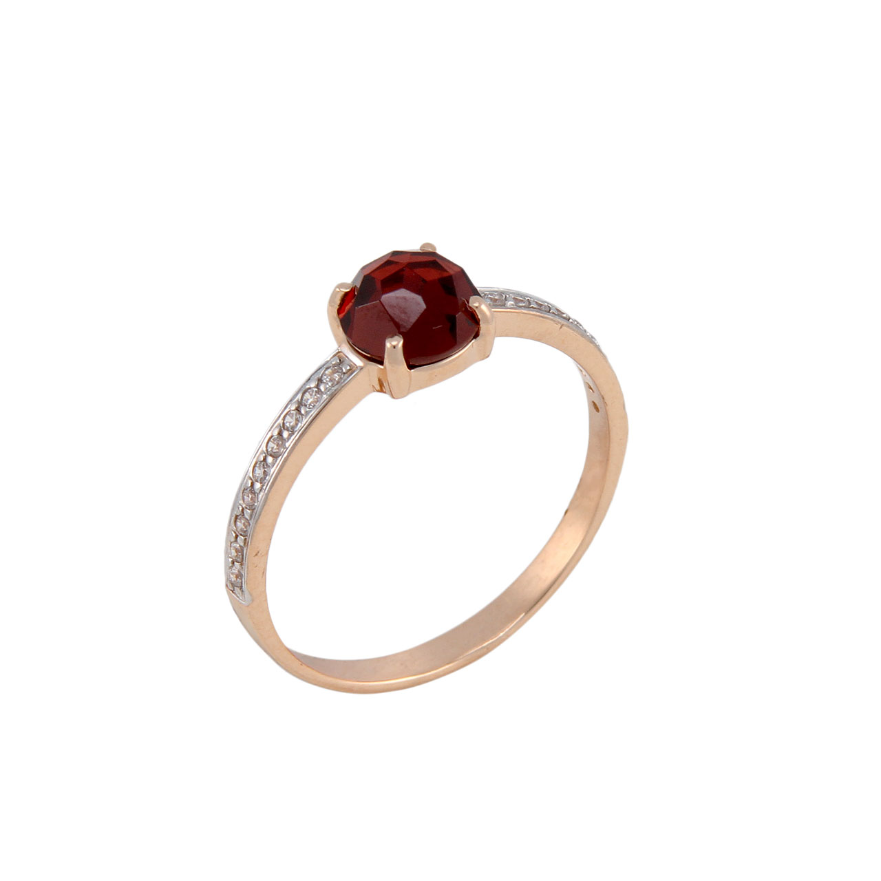 Rose-cut garnet in rose gold ring | Golden Flamingo