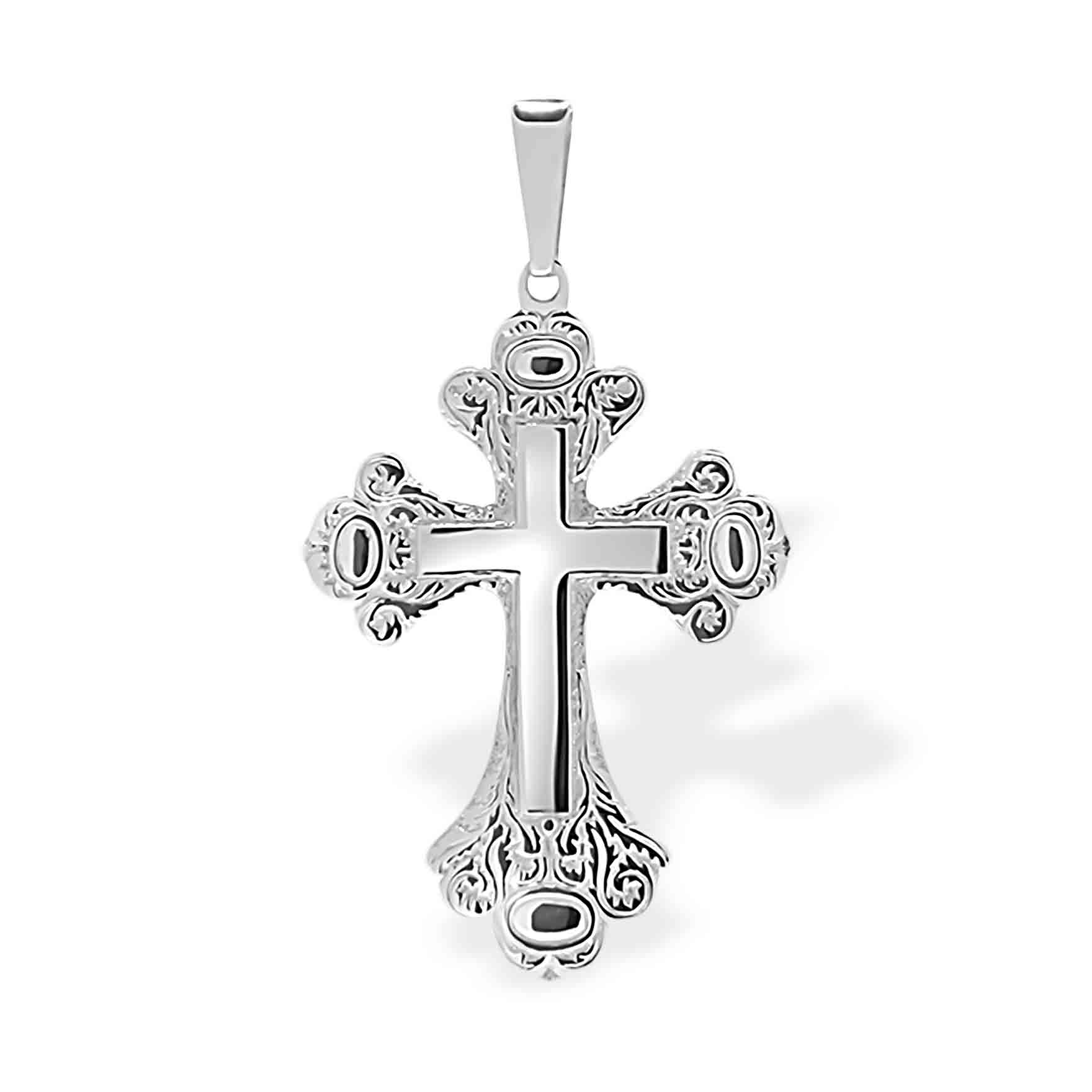 Orthodox and Protestant cross pendant in silver | Golden Flamingo
