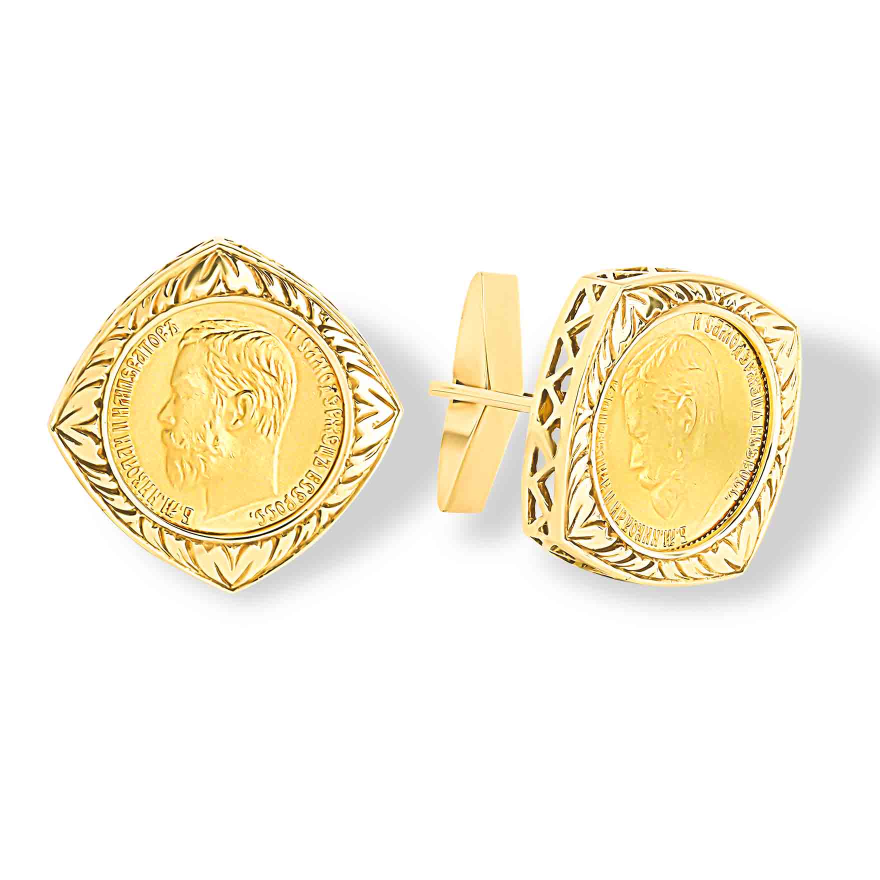 Gold coin cufflinks | Golden Flamingo