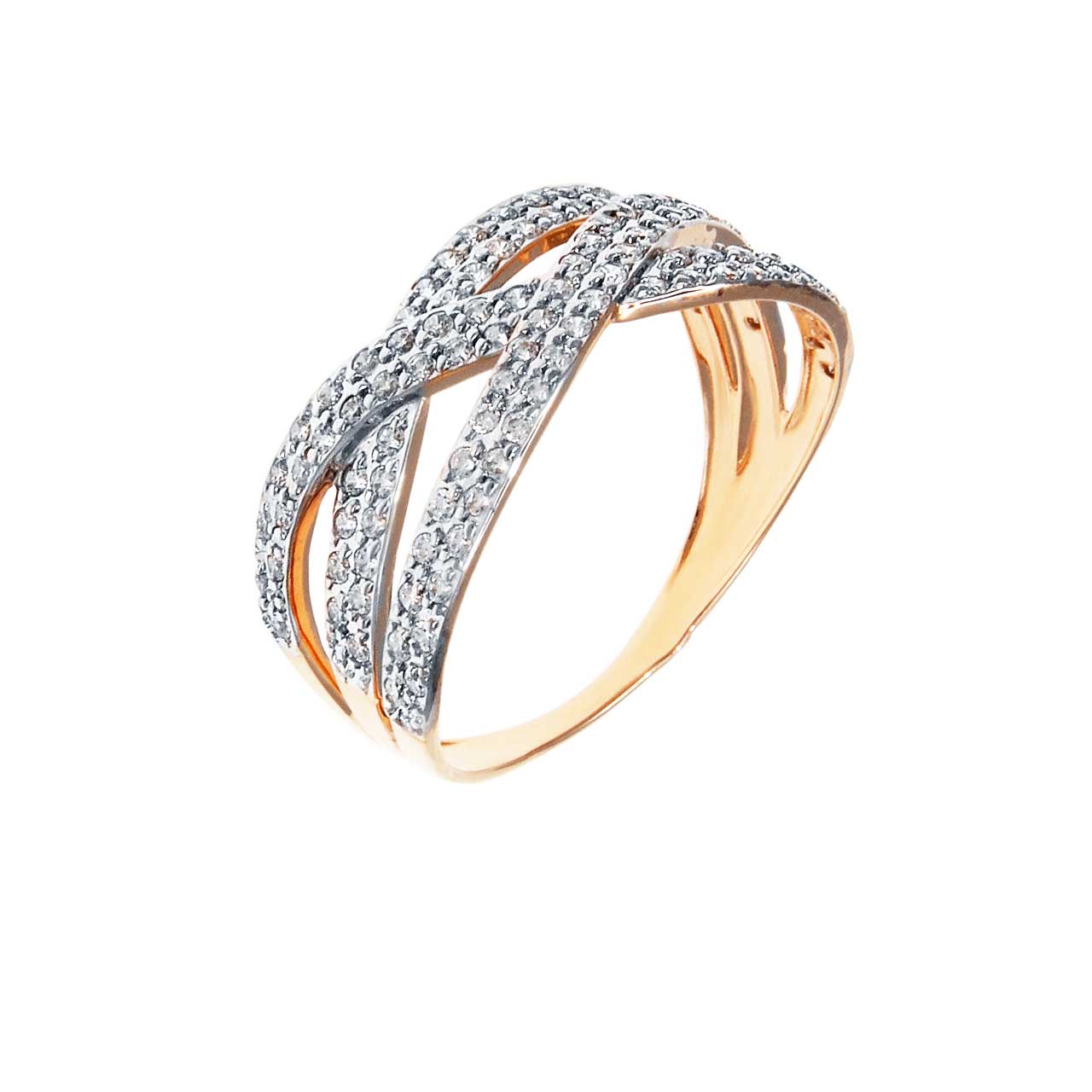 Interwoven CZ Rose Gold Ring | Golden Flamingo