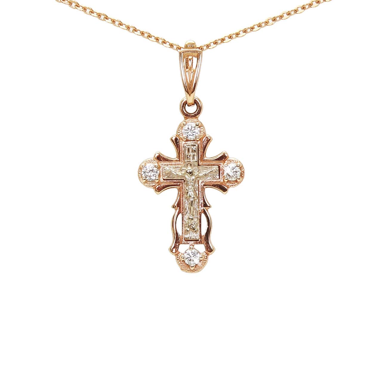Orthodox Cross Pendants | Orthodox diamond cross | Golden Flamingo