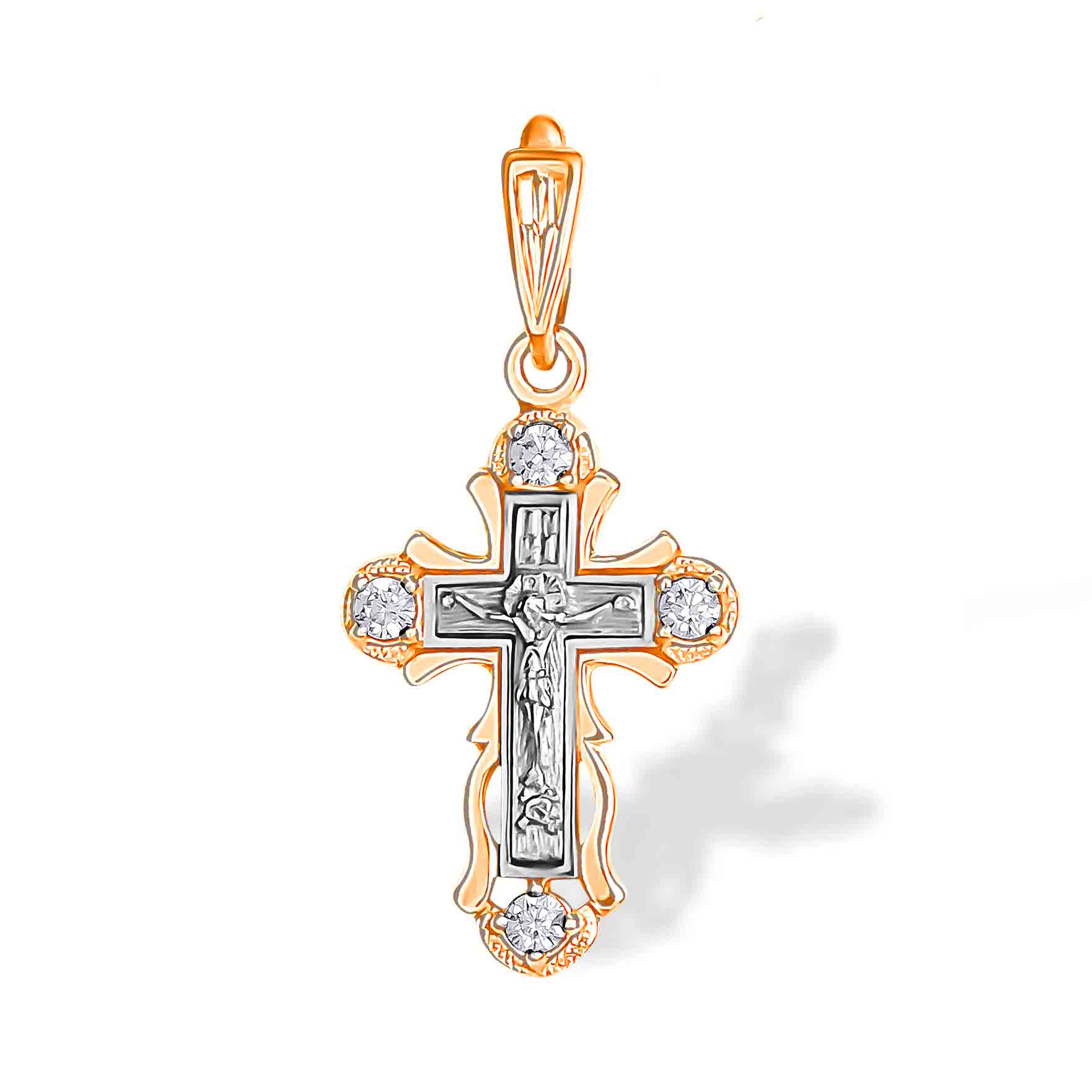 Women diamond orthodox cross | Golden Flamingo