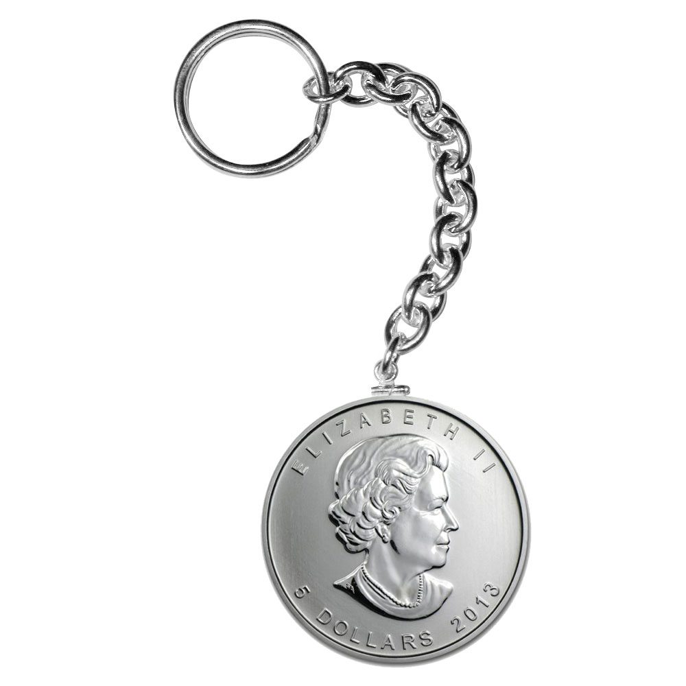 Silver Maple Leaf coin key chain | Golden Flamingo
