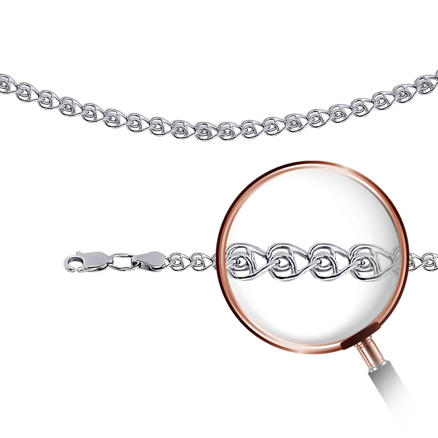 Love silver chain 2.6mm wide | Golden Flamingo