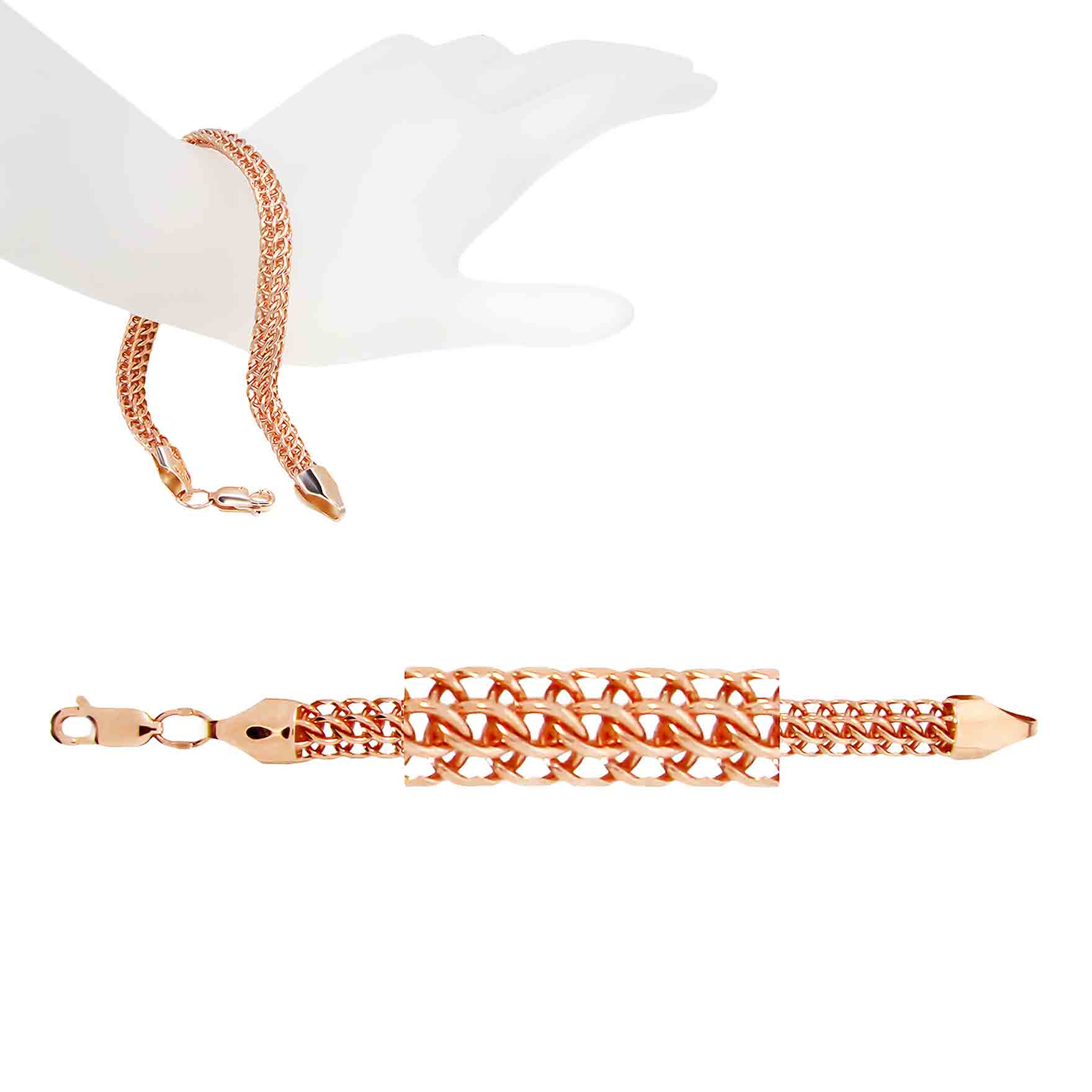 585 rose gold Python-link bracelet | Golden Flamingo