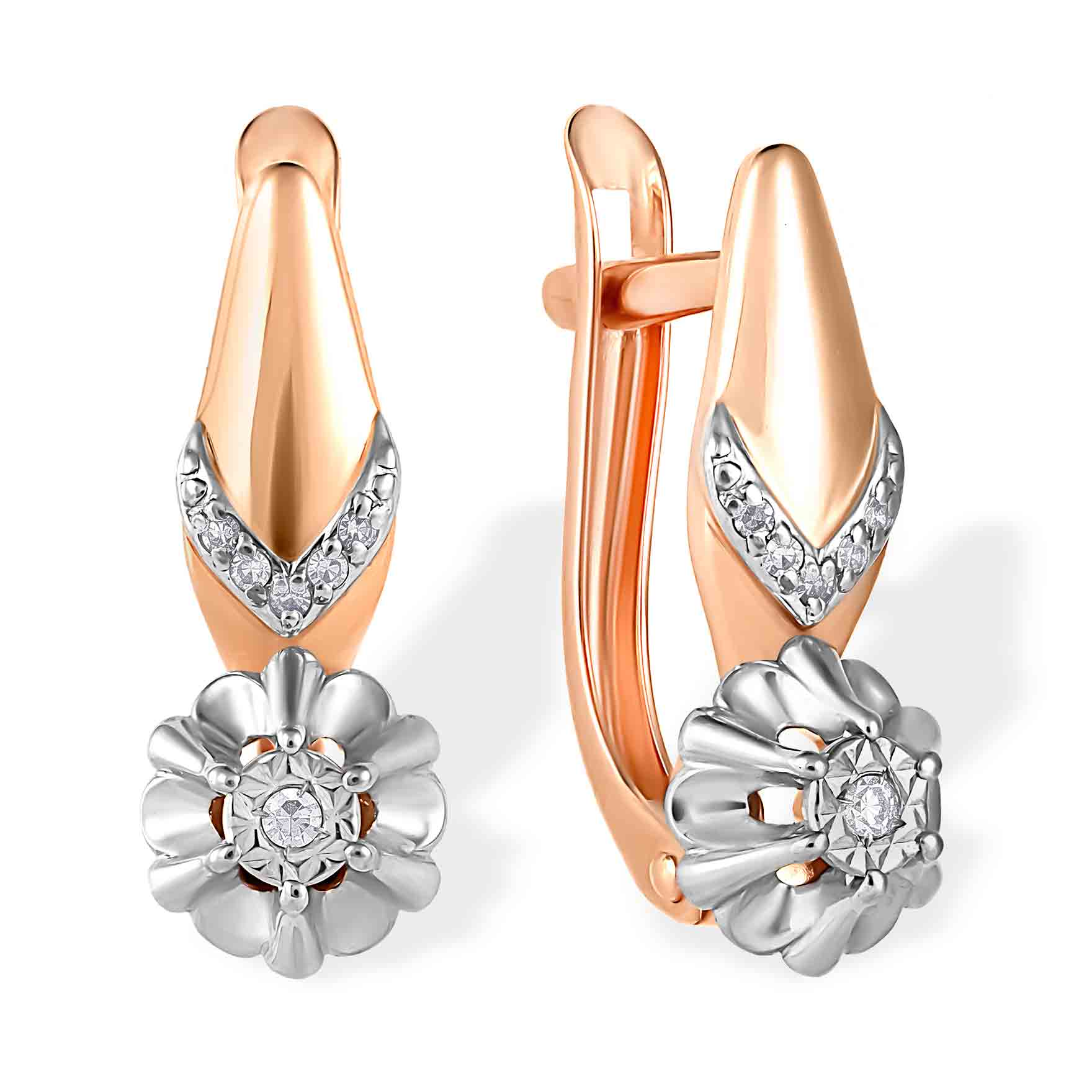 Diamond bud earrings | Golden Flamingo