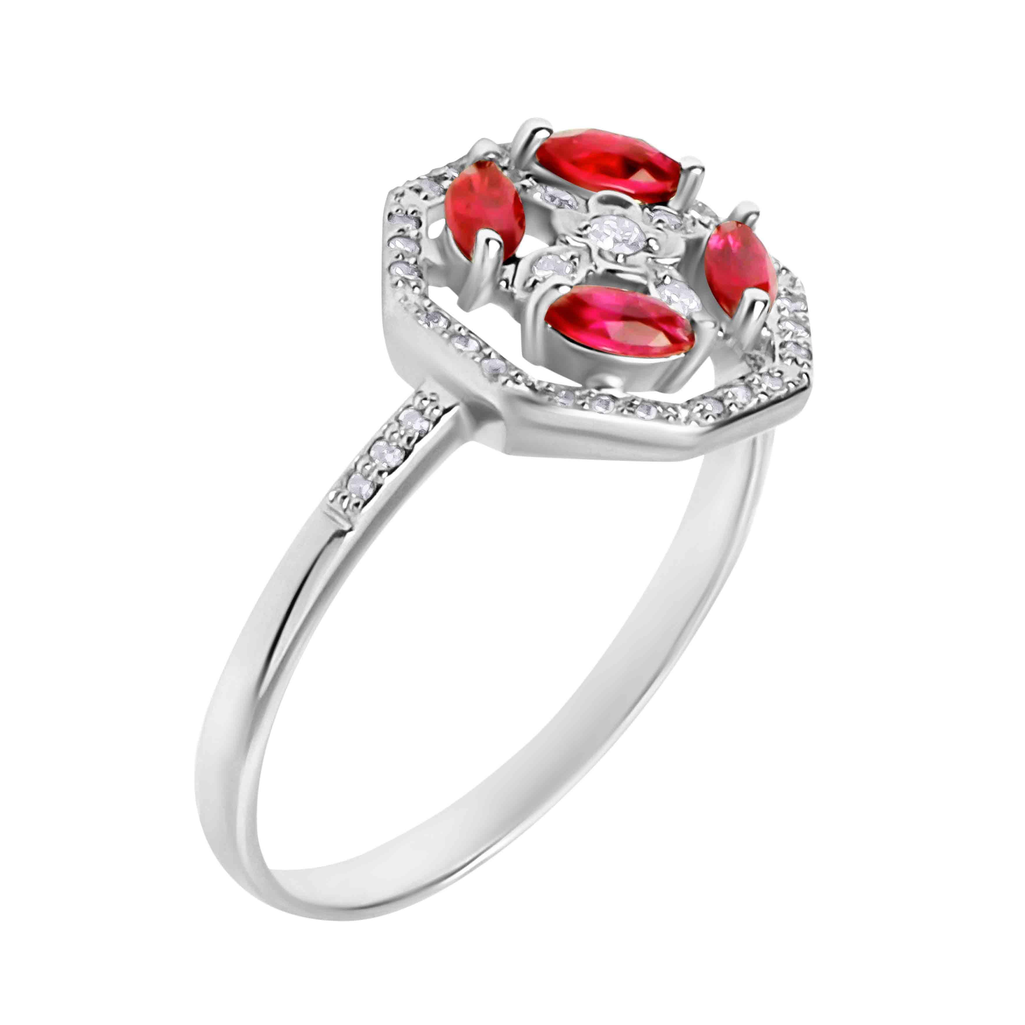 Ruby white gold ring | Golden Flamingo