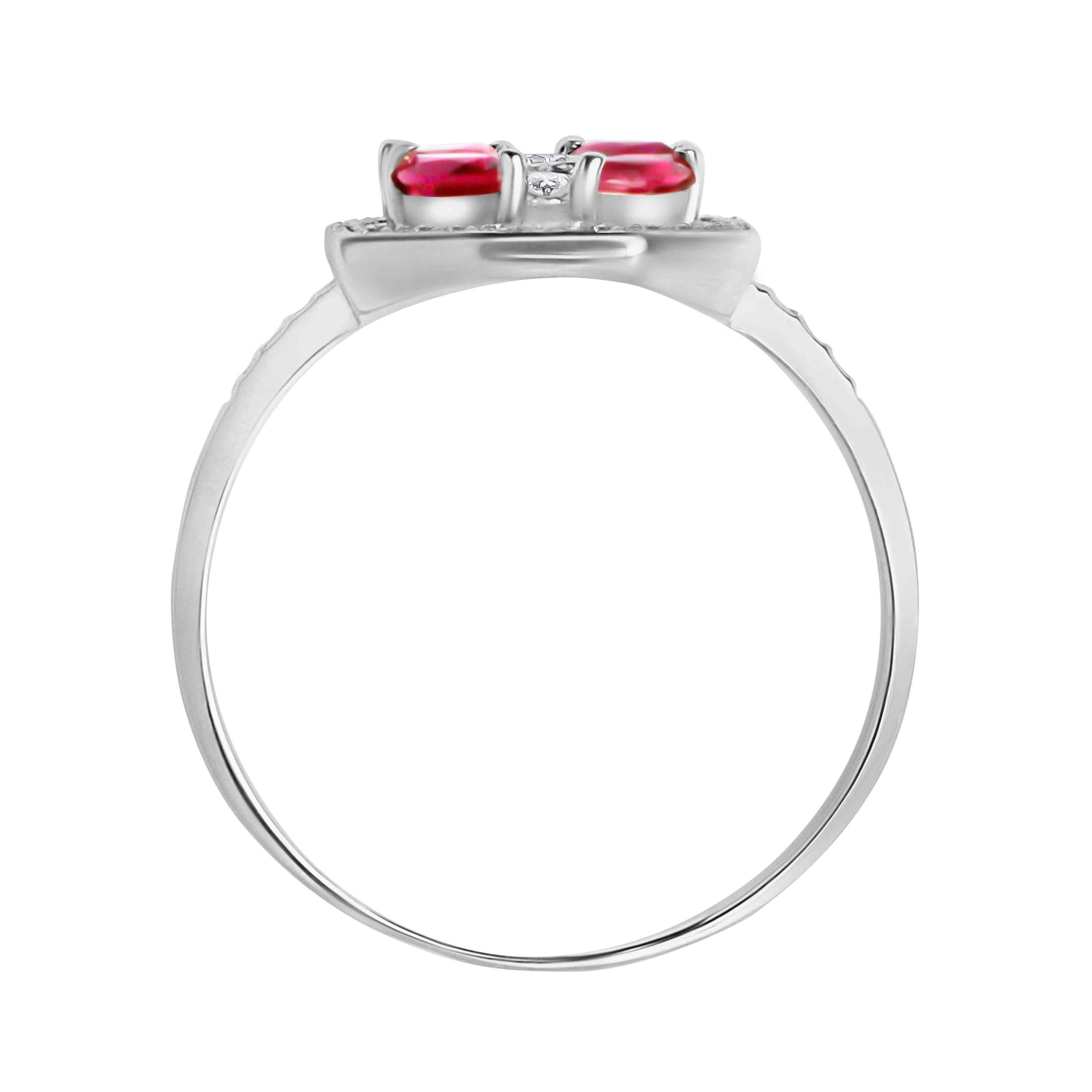 Ruby white gold ring | Golden Flamingo