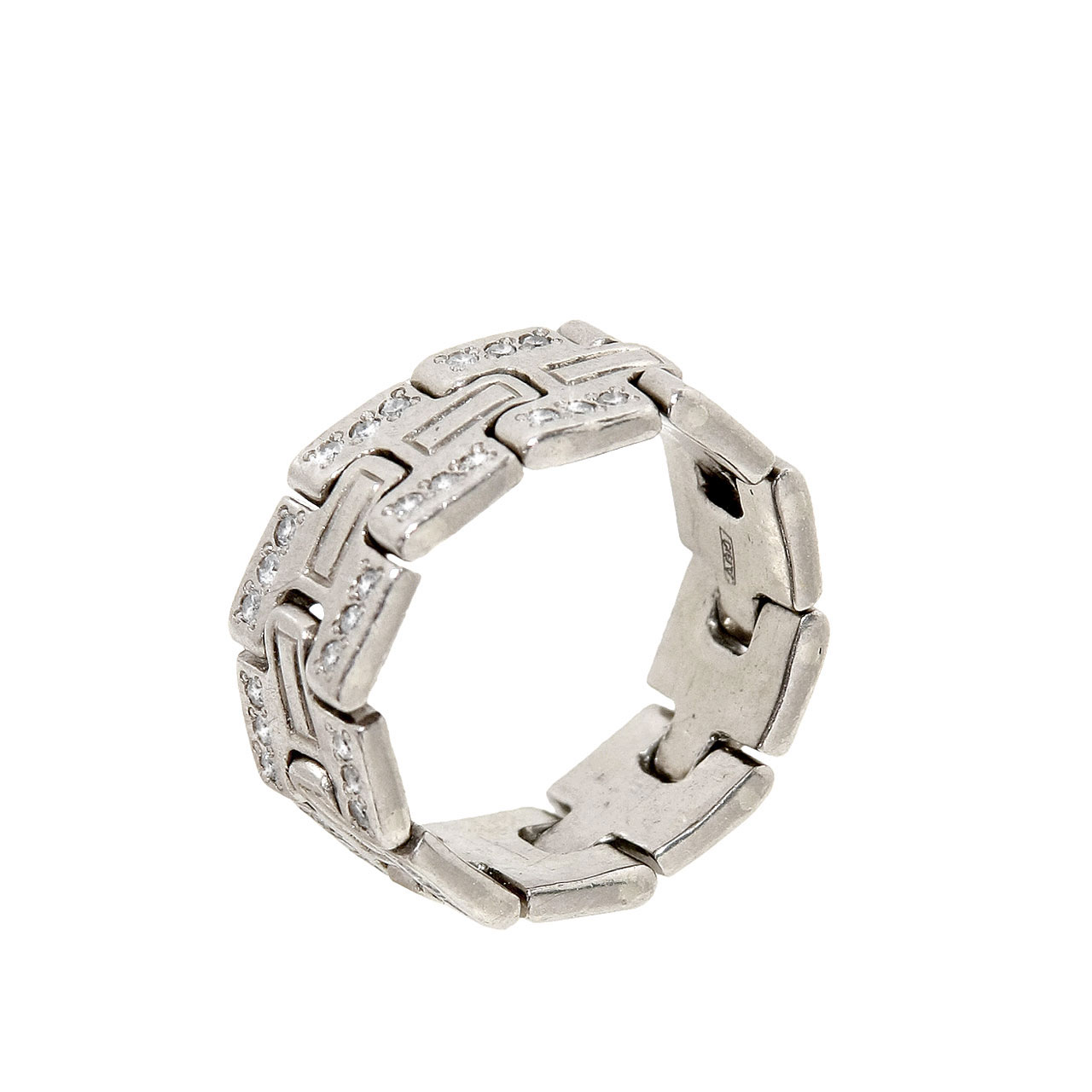 Diamond white gold flexible ring | Golden Flamingo